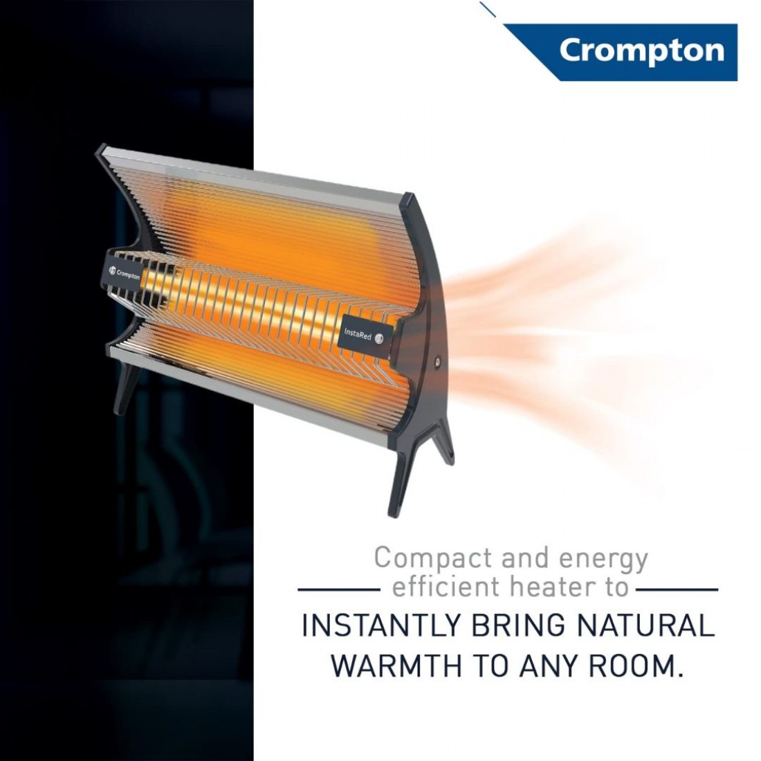 Buy Crompton Insta Red 1000W Room Heater with Ceramic Rod, Grey Blue
