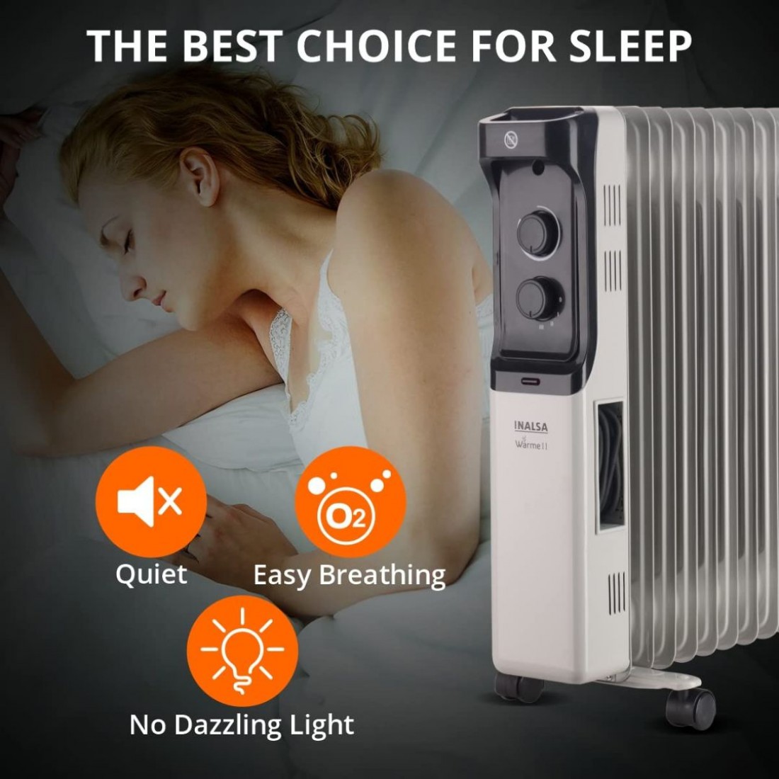 Buy Inalsa Warme 9 Room Heater Oil Radiator 2900W, 3 Heat Selection, Grey